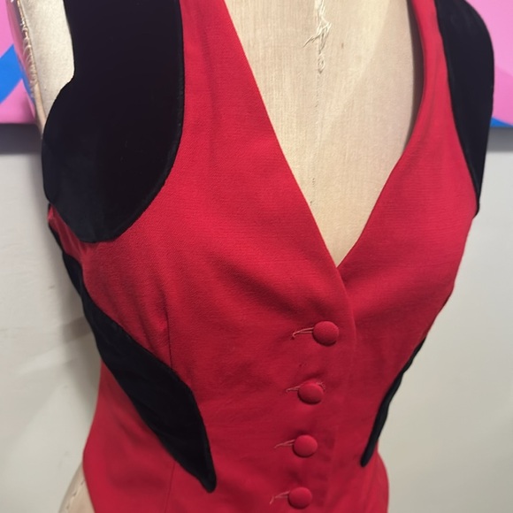 Jackets & Coats | Moschino Red Wool Question Mark Vest | Poshmark